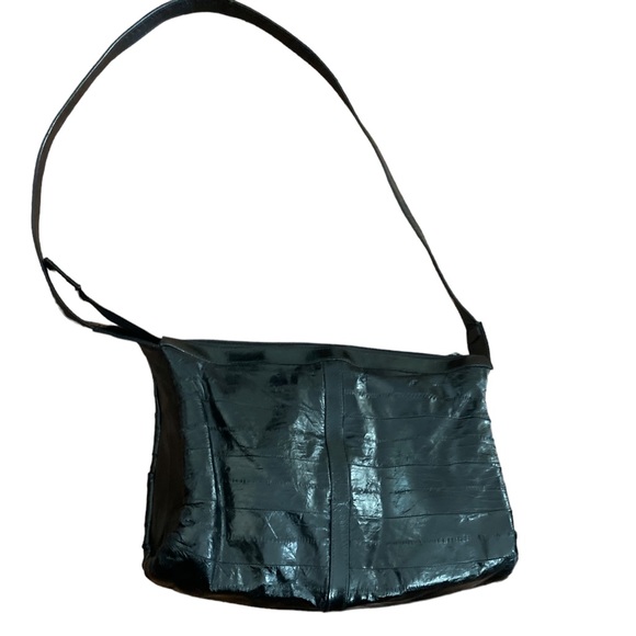 Vintage | Bags | Vintage Black Eel Skin Handbag Gorgeous Chic | Poshmark